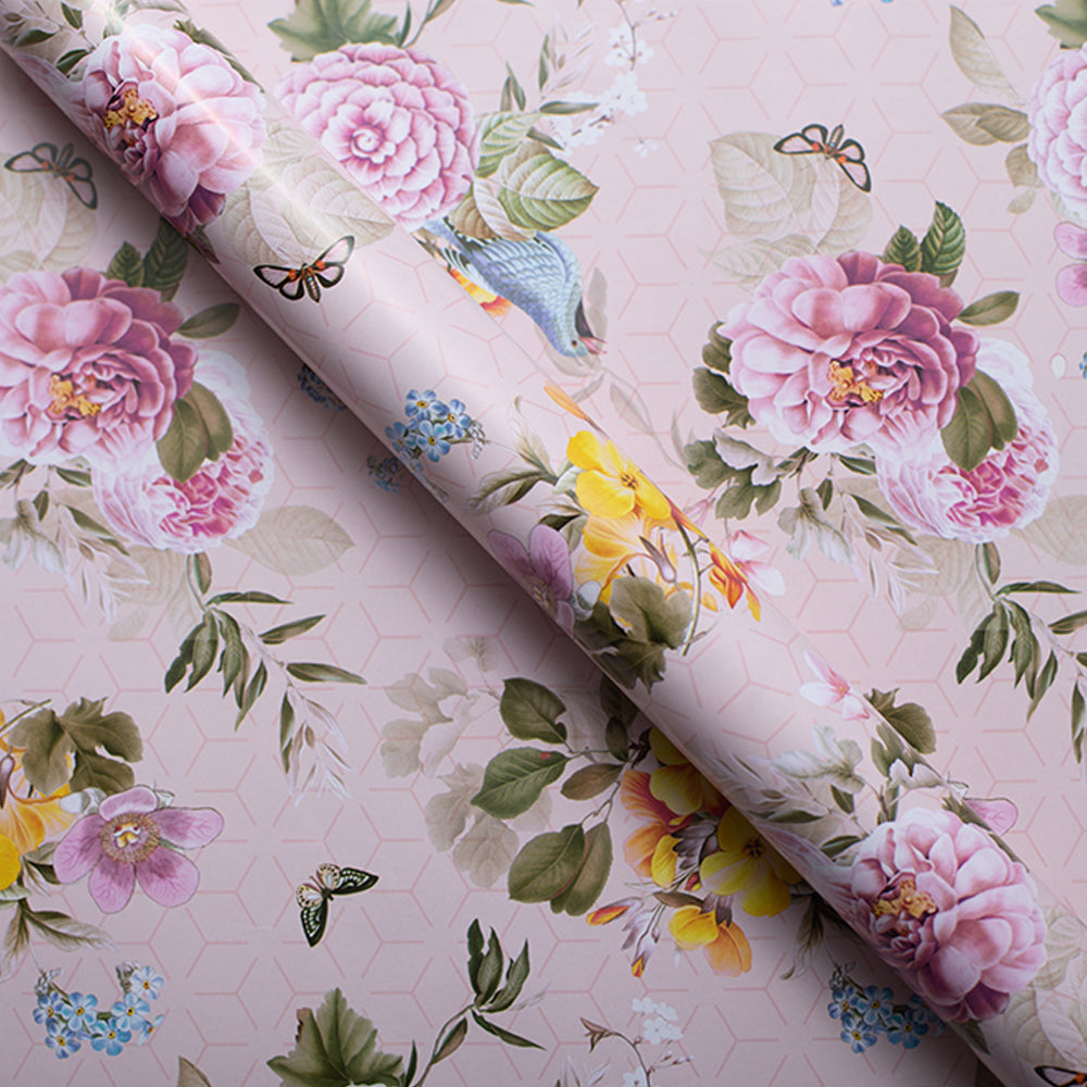 Soft Pink Vintage Floral Wrapping Sheet - Set of 20 / Set of 40 – Pink ...