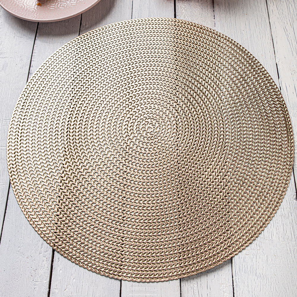 Yannick Gold Round Table Mat - Set of 2 – Pink Palette Stationery