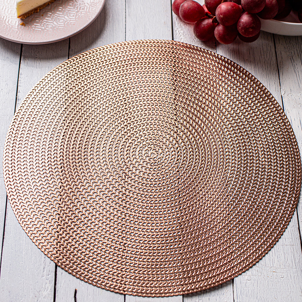 Yannick Rose Gold Round Table Mat - Set of 2 – Pink Palette Stationery