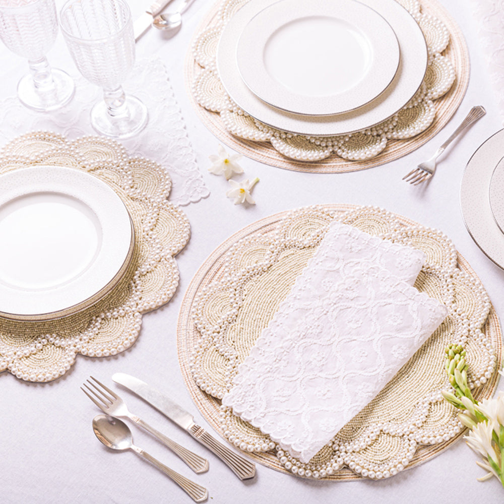Ivory Pearl Table Mat - Set of 2 – Pink Palette Stationery
