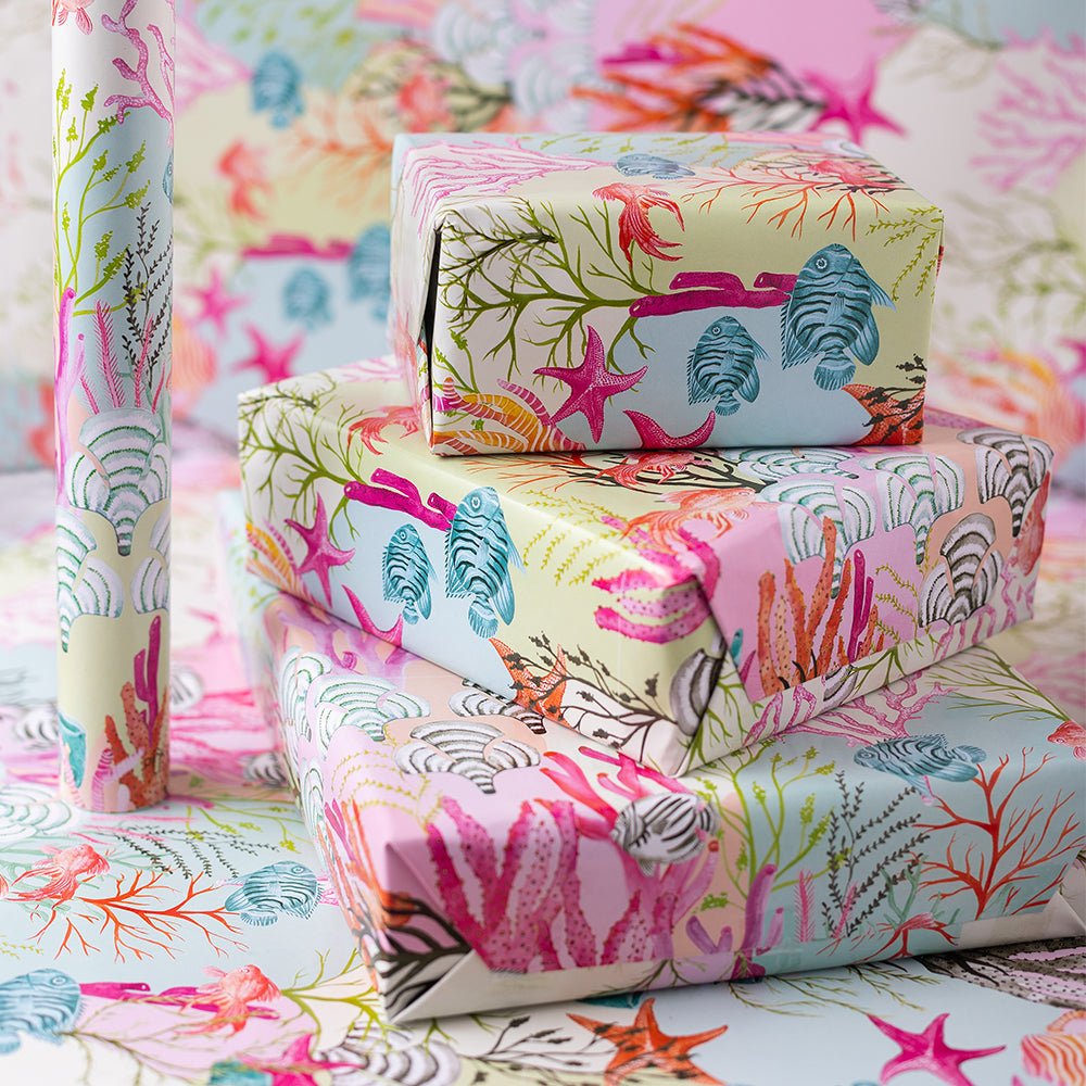Coral Bliss Gift Wrapping Paper - Set of 20 / Set of 40 – Pink Palette ...