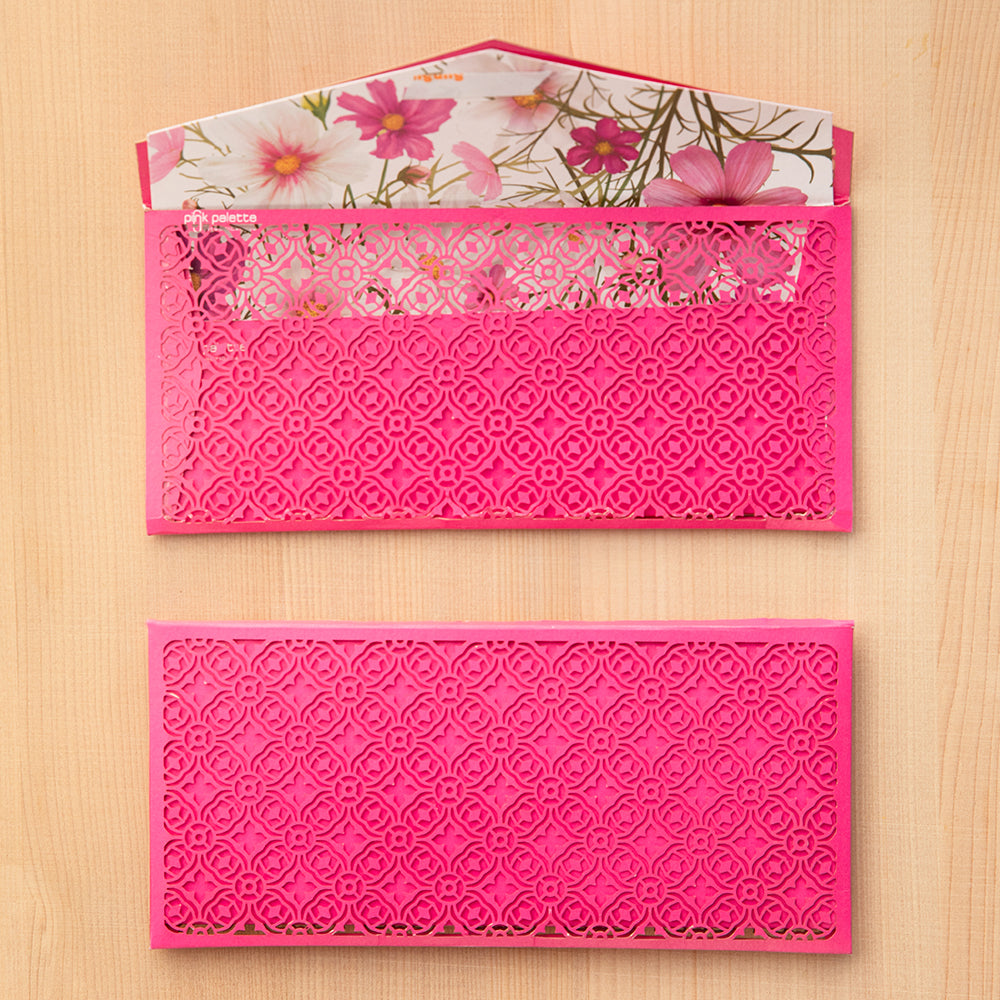 Hot Pink Laser Floral Money Envelope - Set of 10/ Set of 50 – Pink ...