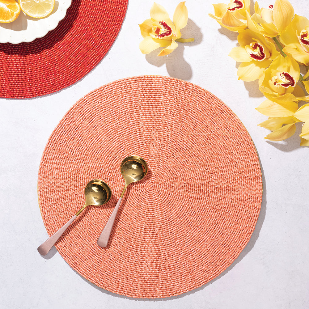 Tsarina Light Orange Beads Tablemats - Set of 2 – Pink Palette Stationery
